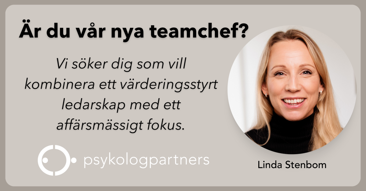 Teamchef till Östergötland – rekrytering hos Psykologpartners